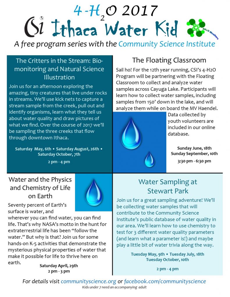 2017 4-H2O Event Dates and Descriptions! | Community Science Institute